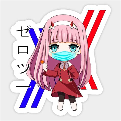 Zero Two Chibi Zero Two Darling In The Franxx Chibi Sticker TeePublic