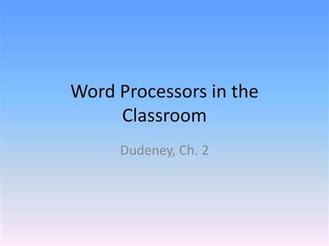 Word Processor Ppt