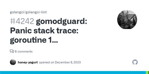 Gomodguard Panic Stack Trace Goroutine 1 Running Nruntimedebug