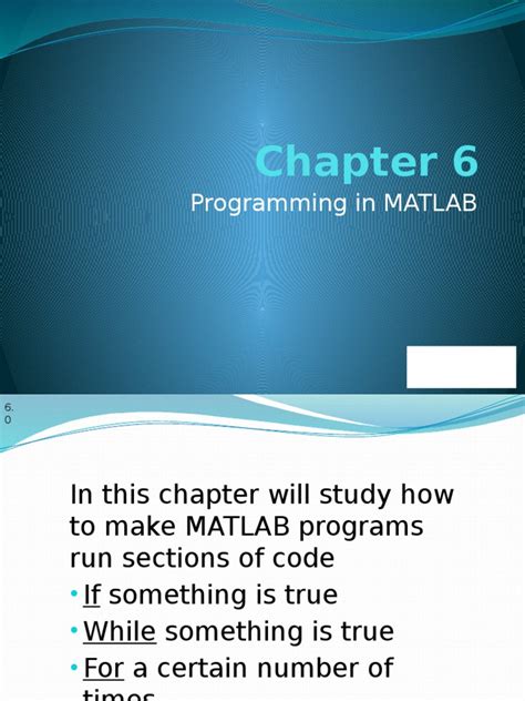 Chapter 6 Programming in Matlab | PDF | Control Flow | Boolean Algebra