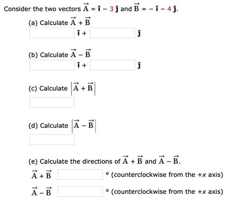 Solved Consider the two vectors A ſand B î Chegg