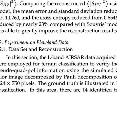 Quantitative Analysis Of The Parameters Reconstructed Using Different