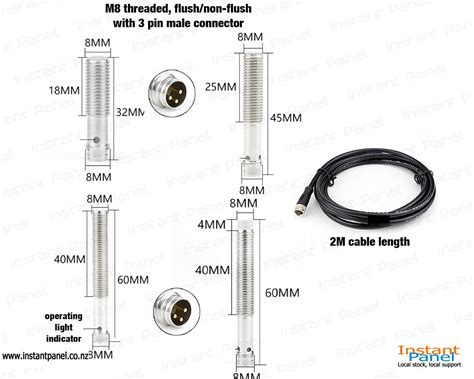 Inductive Proximity Sensor M8 1mm Npn Normally Open No 10 30vdc