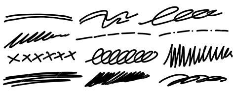 Premium Vector Lines Hand Drawn Marker Line Stroke Underline Set