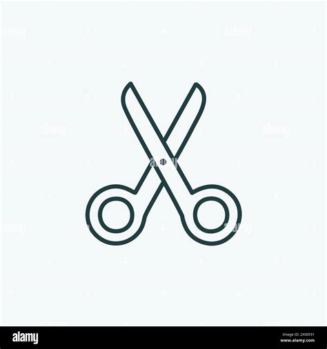 Simple Scissors Icon Design Black And White Line Drawing Of A Basic Pair Of Scissors Clean