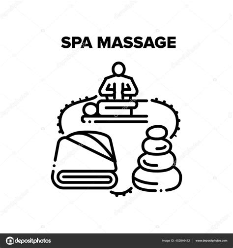 Spa Massage Vector Black Illustrations Stock Vector By ©pikepicture