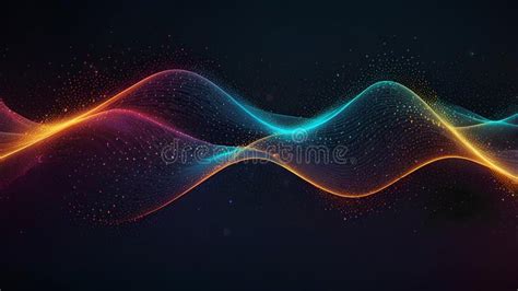 Abstract Digital Waveforms Featuring Vibrant Undulating Lines In Colors Of Blue Pink And