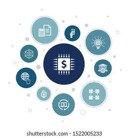 Kpi Infographic 10 Steps Bubble Designoptimization Stock Vector
