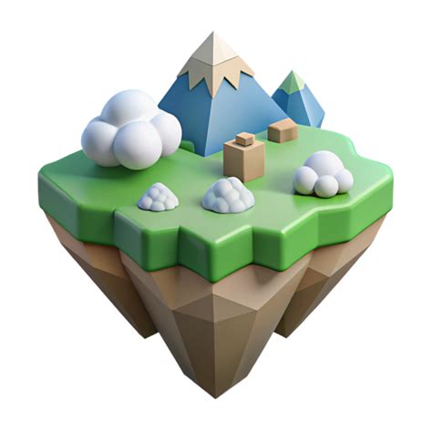 Extraordinary Coveted Isometric Floating Island With Clean Lines And