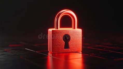 Cyber Security And Privacy Concept Red Padlock On Laptop Keyboard