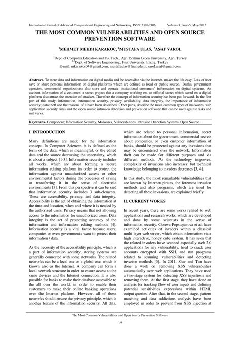 PDF THE MOST COMMON VULNERABILITIES AND OPEN SOURCE PREVENTION SOFTWARE