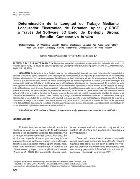 Pdf Determination Of Working Length Using Electronic Locator For Apex And Cbct With 3d Endo