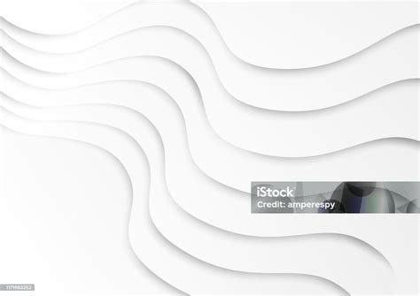 추상 원 빈 종이 흰색과 회색 톤 벡터 배경 그림자 현대 개념과 겹치는 파도 텍스트 또는 메시지 웹 및 책 디자인을위한 공간 0명에 대한 스톡 벡터 아트 및 기타 이미지