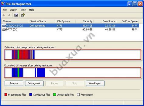 Sử Dụng Disk Defragmenter Giúp Tăng Tốc độ Cho ổ Dĩa Cứng Buaxuavn