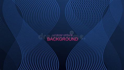 Abstract Design In Blue With A Gradient Thin Intertwined Wavy Lines Stock Vector Illustration