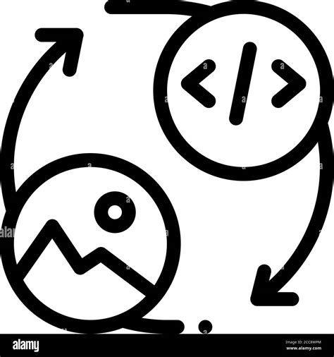 Picture Programming Code Icon Vector Outline Illustration Stock Vector