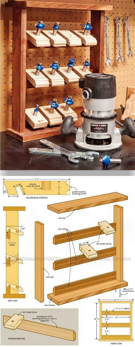 Router Bit Holder Plans Router Tips Jigs And Fixtures WoodArchivist Com Woodworking