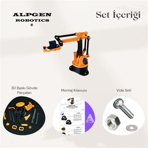 Arduino Projeleri Dıy Arduino 3 Eksen Robot Kol 3d Parça Seti