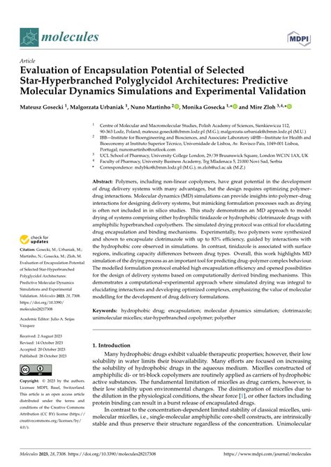 (PDF) Evaluation of Encapsulation Potential of Selected Star-Hyperbranched Polyglycidol ...