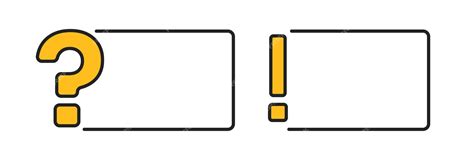 Premium Vector Empty Frame With Yellow Exclamation And Question Marks