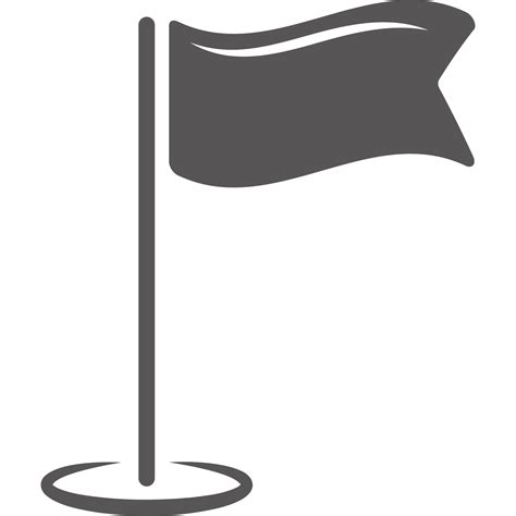 A Black And White Flag On A Pole 49671233 Png