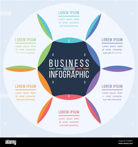 infographic design 6 steps objects elements or options infographic
