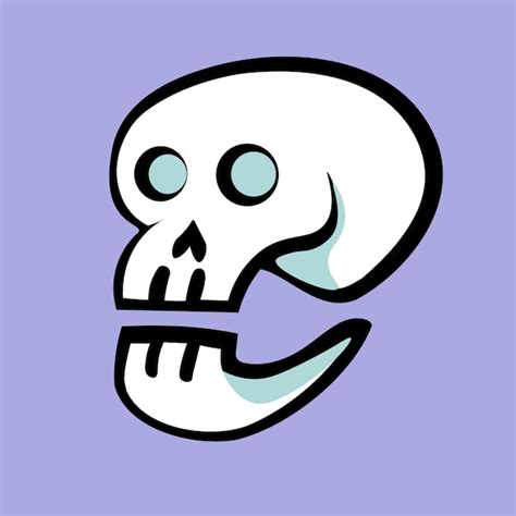 Premium Vector Human Skull In Cute Minimalistic Style