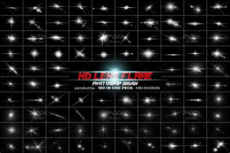 براش نور لنز و افکت‌های براق و روشن برای فتوشاپ 🔥کد فایل 40459