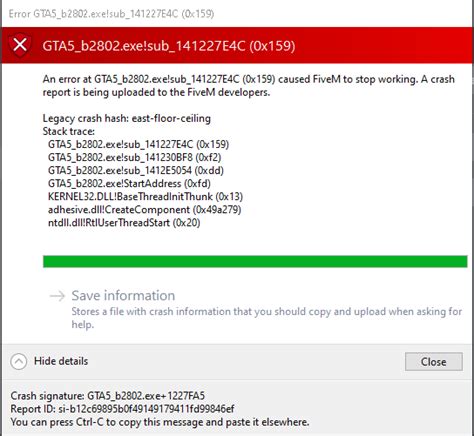 crashes after 5 to 10 min in game fivem client support cfx re