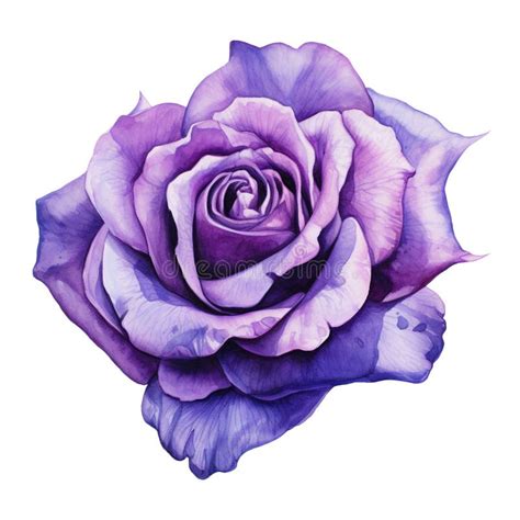 Isolated Illustration Of Violet Rose Flower Generative Ai Stock Illustration Illustration Of