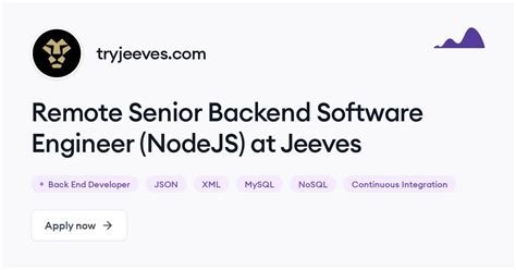 👏 Jeeves Is Hiring A Remote Senior Backend Software Engineer Nodejs