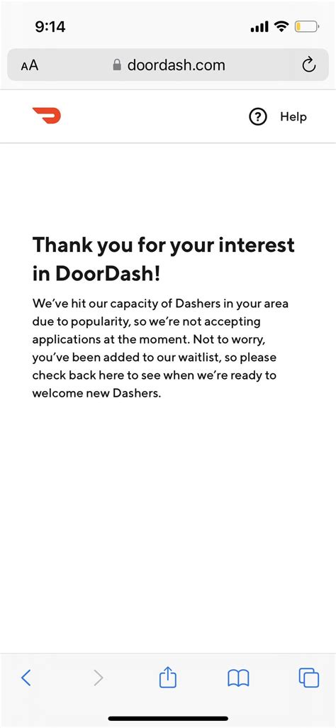 I’m trying to register in doordash as driver. I received this message. Is there other way to ...