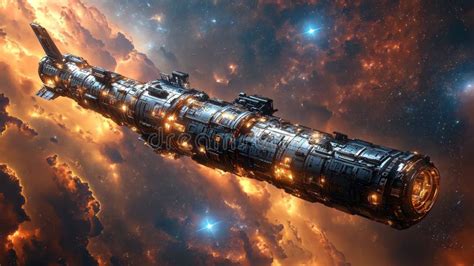 sci fi spaceship flying through outer space stock video video of