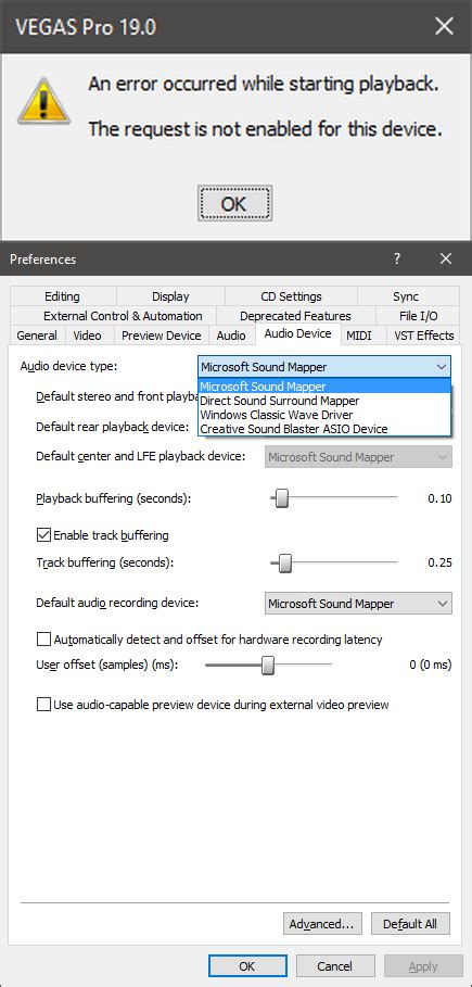 vpe 19 playback stops working after rendering