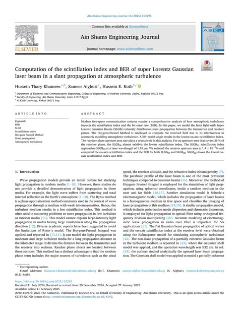 Pdf Computation Of The Scintillation Index And Ber Of Super Lorentz