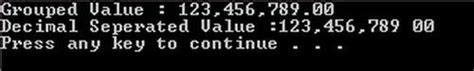 Numeric N Format Specifier In C