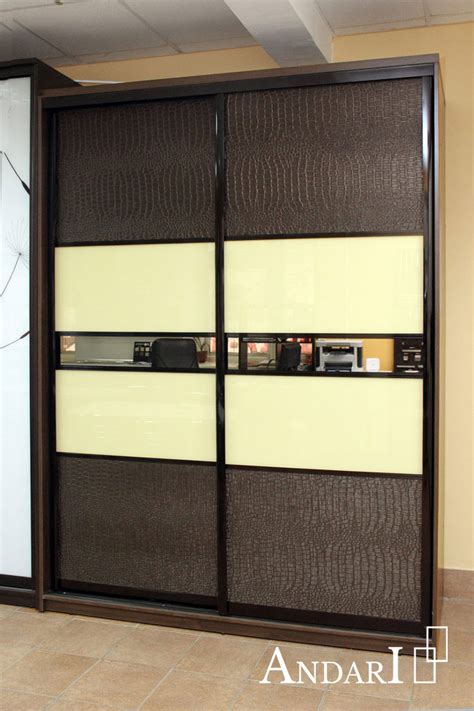 Шкаф купе со вставками из экокожи Андари шкафы купе на заказ