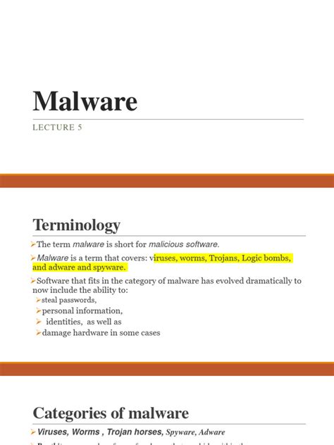 Ethics Lect5 Malware Download Free Pdf Malware Computer Virus