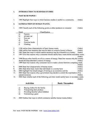 Kcse Past Papers 1995 To 2019 Download Fill Online Printable Fillable Blank PdfFiller