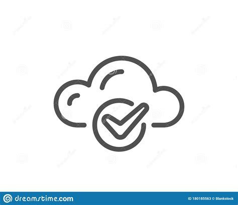 Approved Cloud Computing Line Icon Internet Data Storage Sign Vector Stock Vector