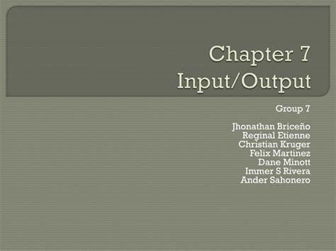 Ppt Chapter 7 Inputoutput Powerpoint Presentation Free Download