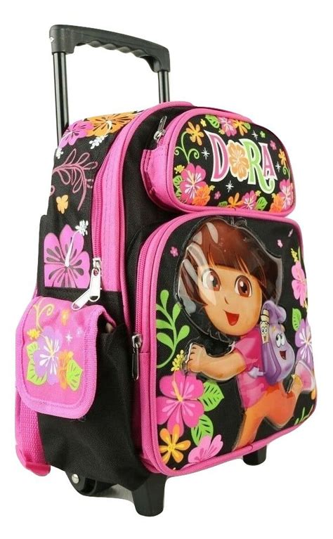 Dora The Explorer Nickelodeon Flowers Small Rolling Backpack 12