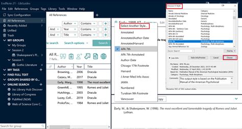 Set Output Style Endnote 21 For Windows Subject And Research Guides