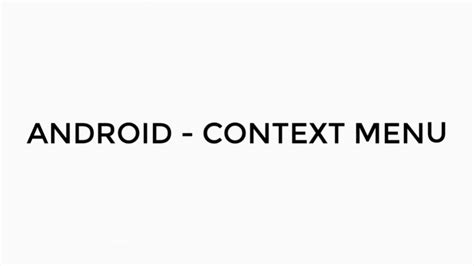 android context menu tutorial in java youtube