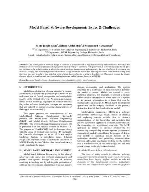 pdf model based software develeopment issues and challenges abdul