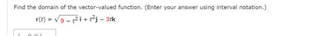 Solved Find The Domain Of The Vector Valued Function Enter Chegg