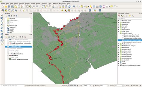 path analysis with vector data using qgis cuosgwiki