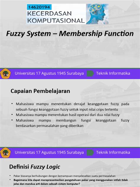 3 Fuzzy Logic Fungsi Keanggotaan Fuzzy Dan Operasi Fuzzy Pdf Metode And Bahan Ajar