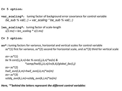 Ppt Cv 5 Option ： Varscaling ： Tuning Factor Of Background Error