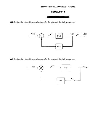Solved Q1 Derive The Closed Loop Pulse Transfer Function Of